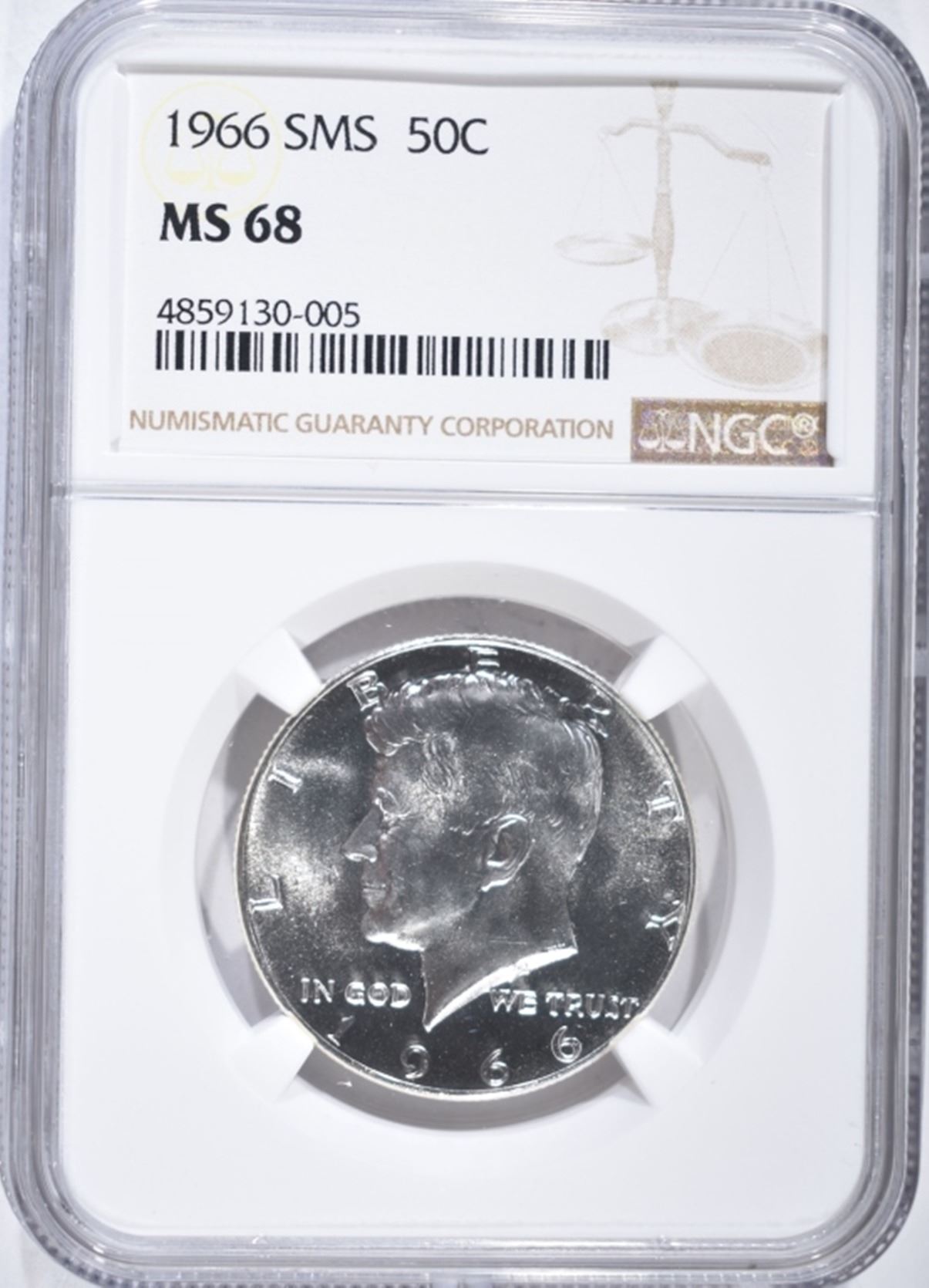 1966 SMS KENNEDY HALF DOLLAR NGC
