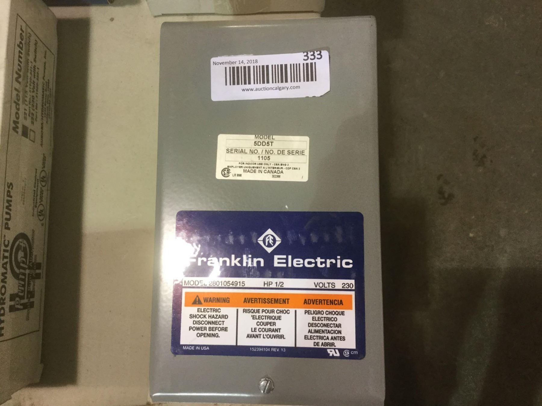 Franklin Electric QD Submersible Motor Control Box (Model:2801054915)