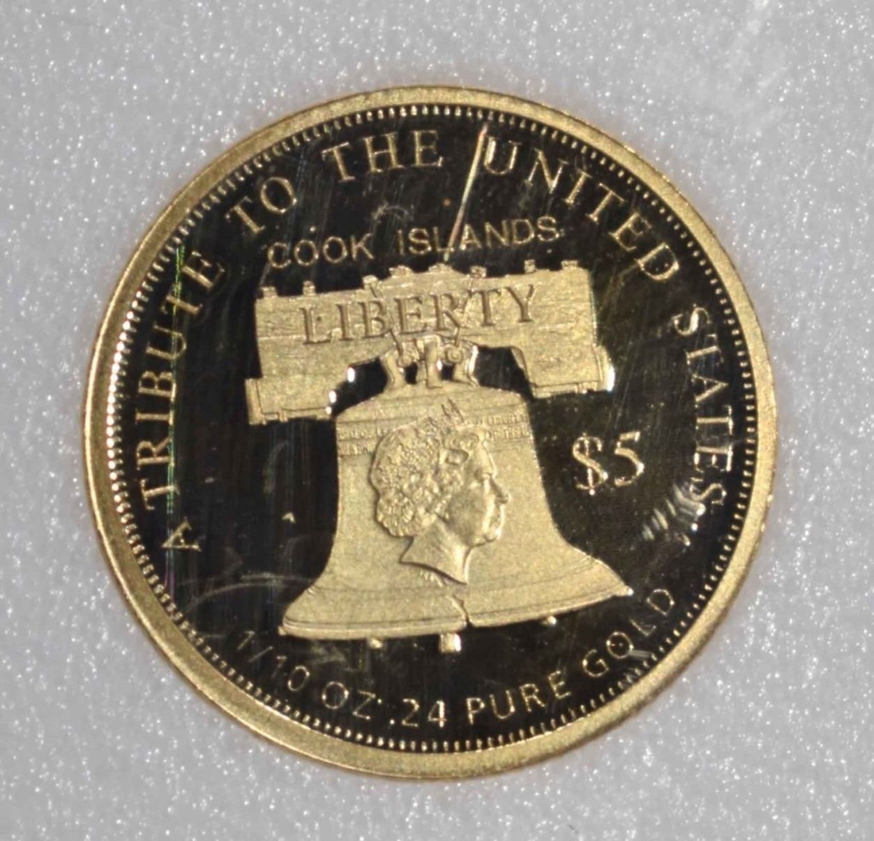 2017 COOK ISLANDS 1/10 oz .24 FINE GOLD