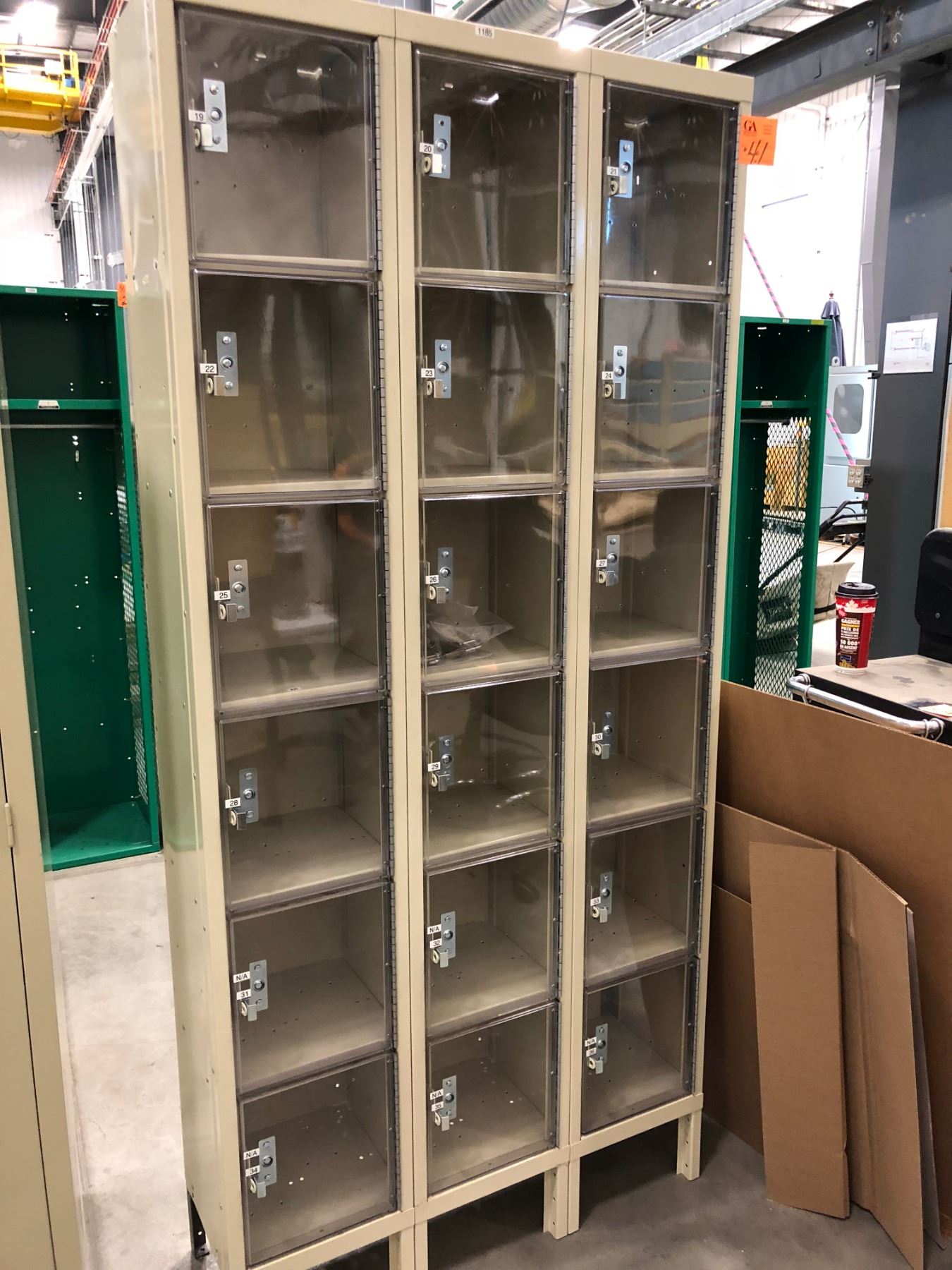 Wallet Lockers 36" x 78" x 12", 2 sections with 18 storage spots ...