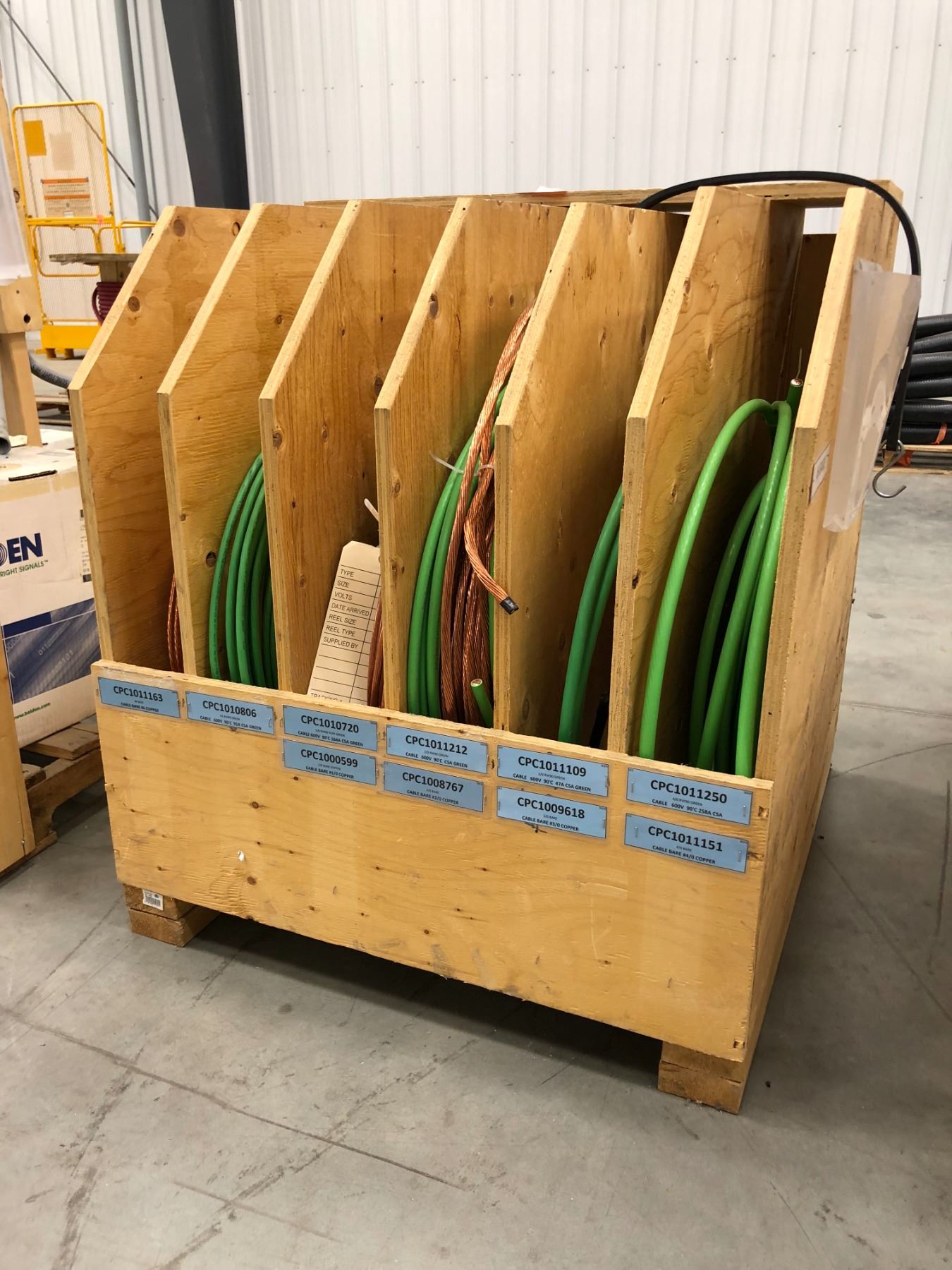 7 Assorted GND Cable & bin