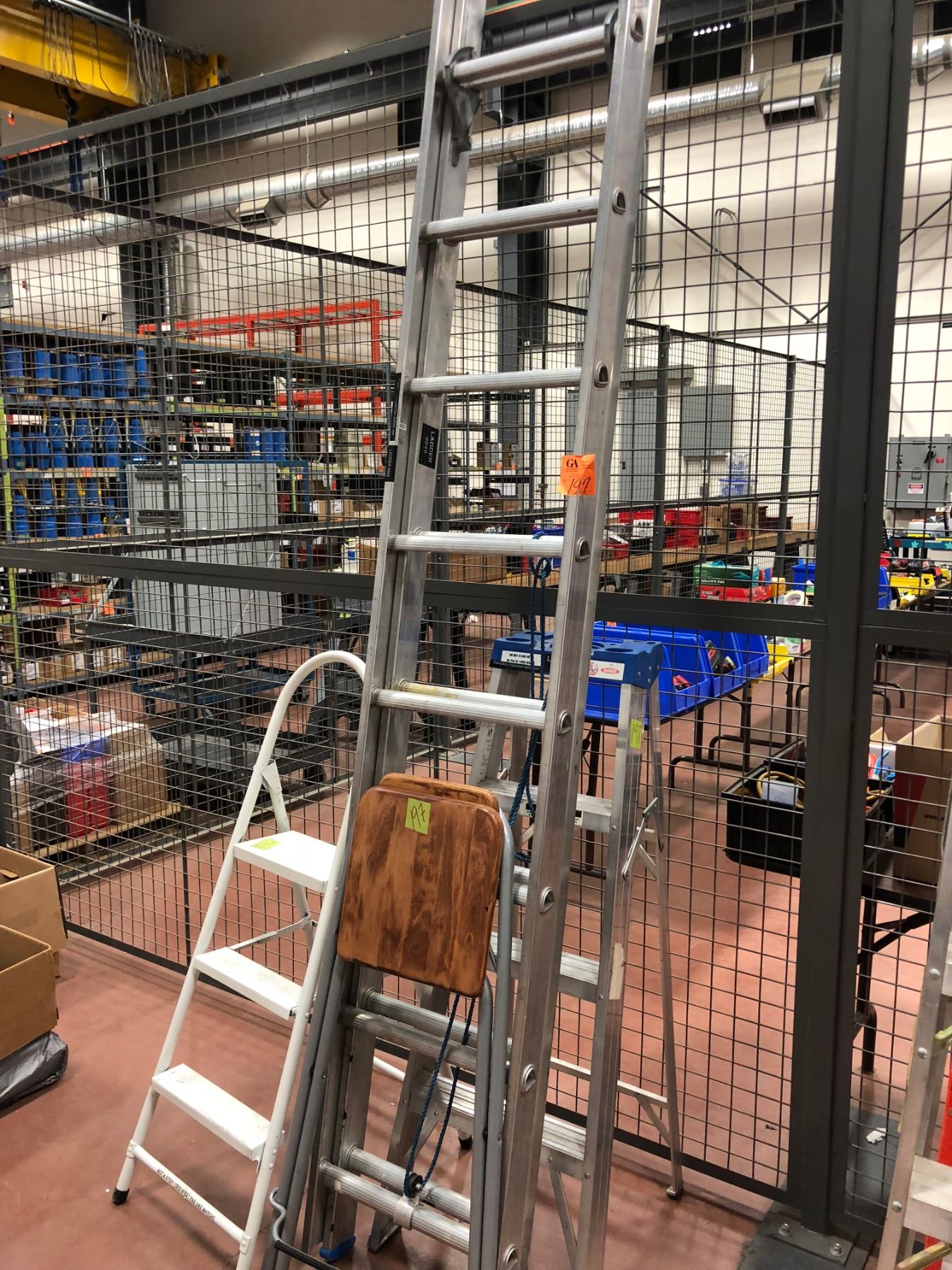 10' Extendable ladder, 4' step ladder, IKEA stool , 4 foot white stepladder