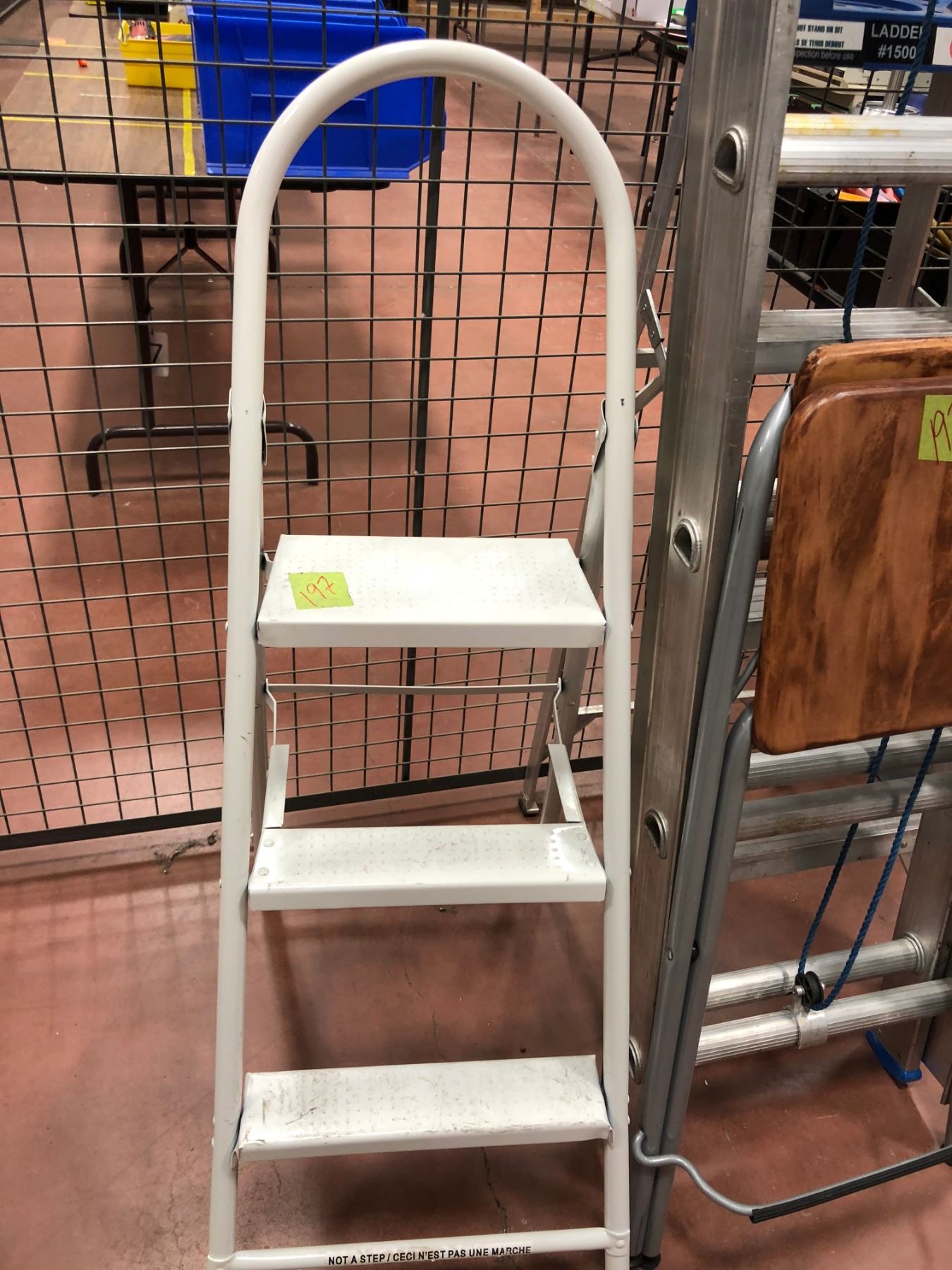 10' Extendable ladder, 4' step ladder, IKEA stool , 4 foot white stepladder