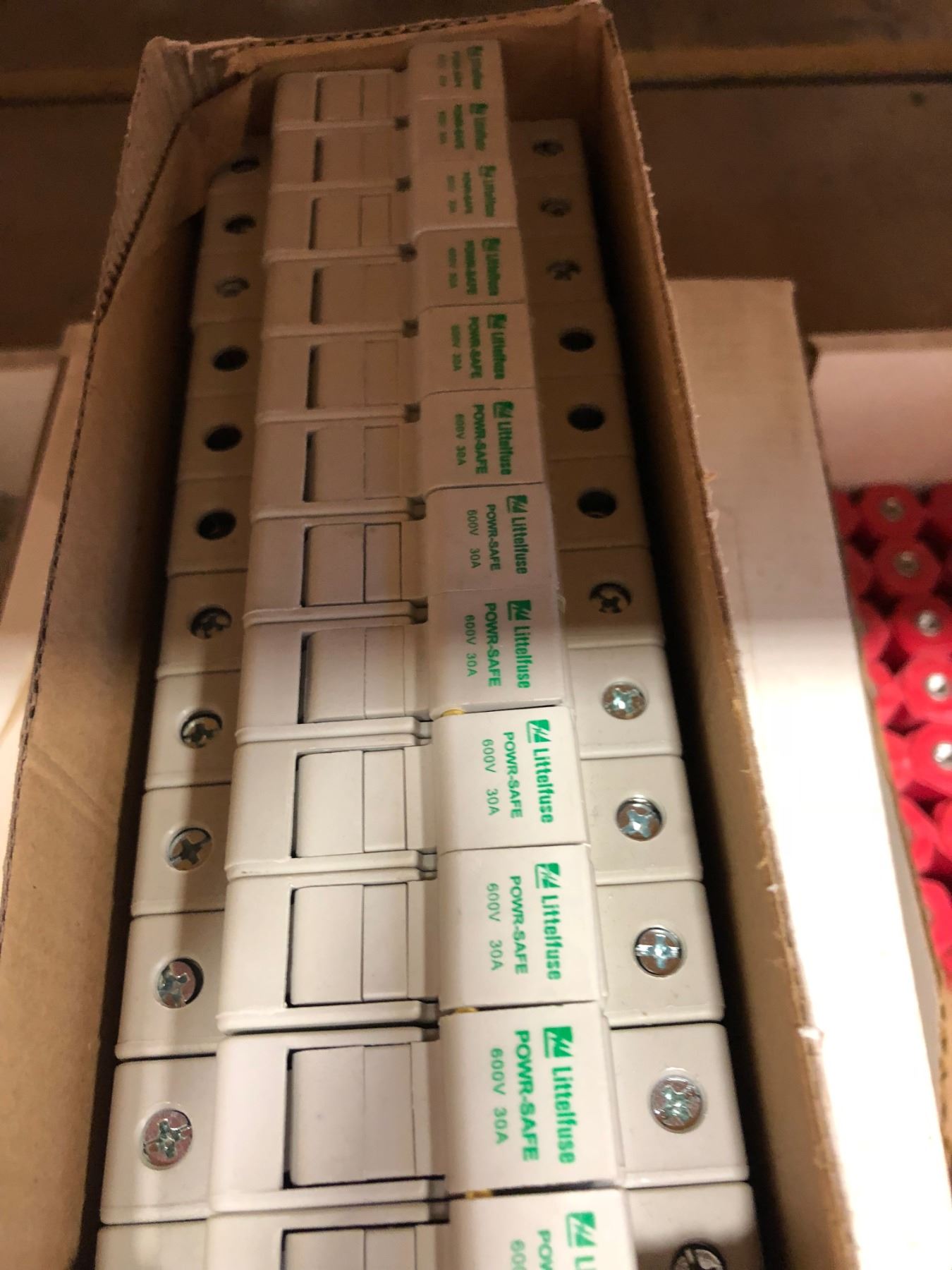 Assorted fuses and fuse holders, 600 Volt insulated standoffs