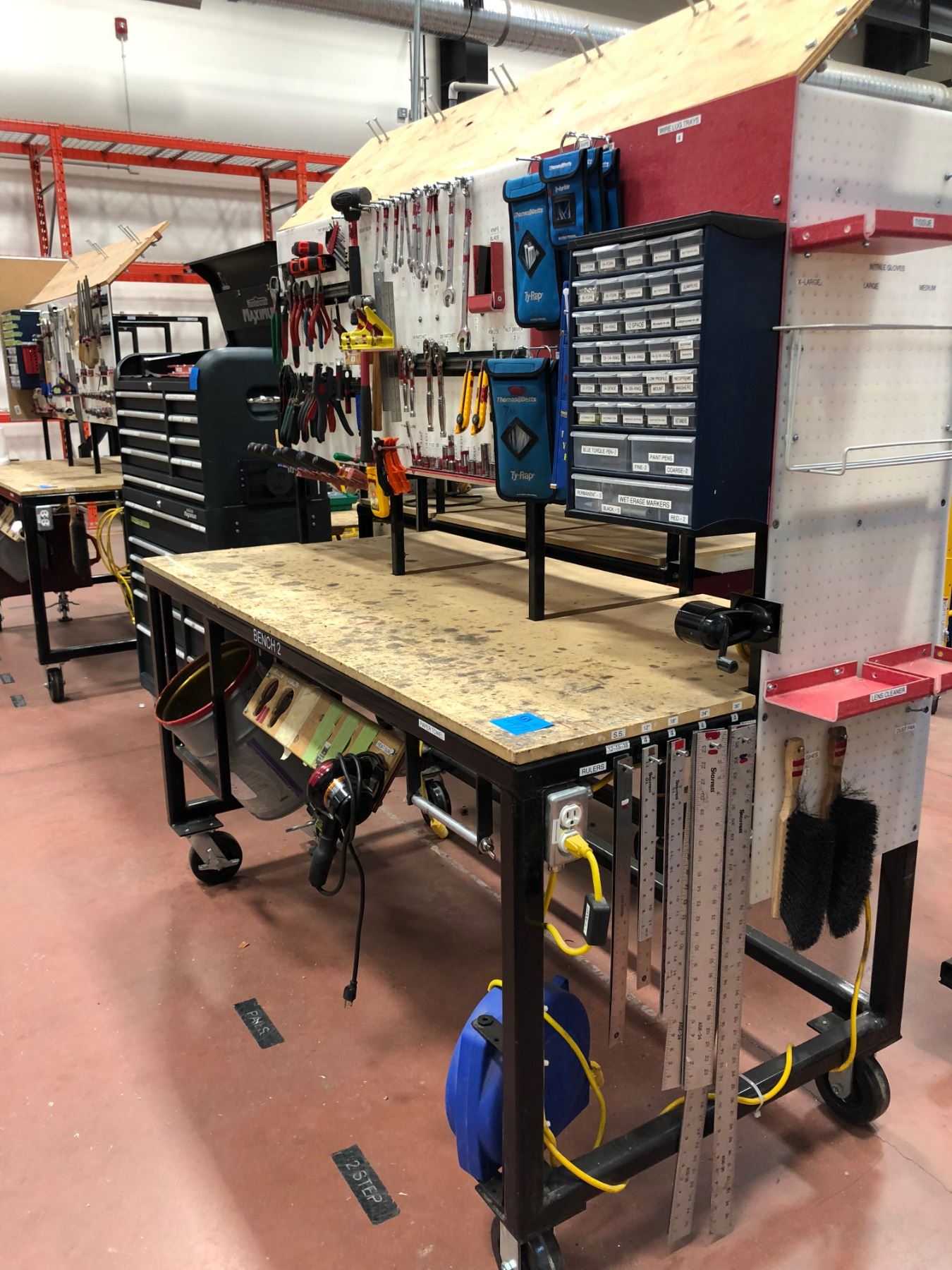 Heavy duty custom rolling work bench 72" x 36" x 73" powder coat black ...