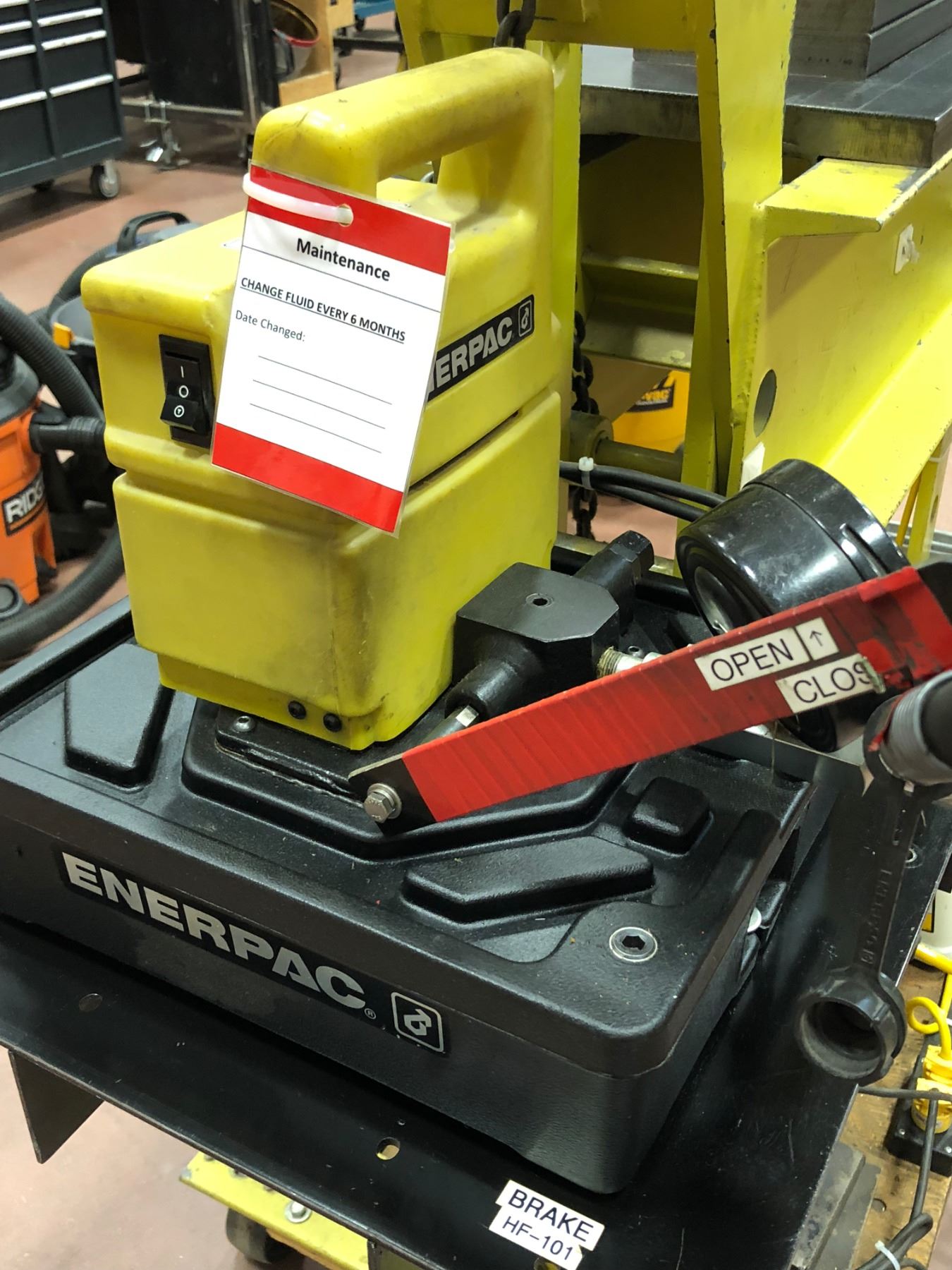 ENERPAC brake with 2 sets of dies, ENERPAC punch SP-35 with 4 sets of dies