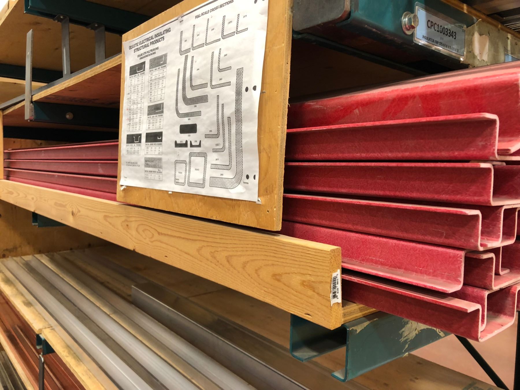 Glastic assorted top hat channel 5", 8 1/2", 9 1/2"