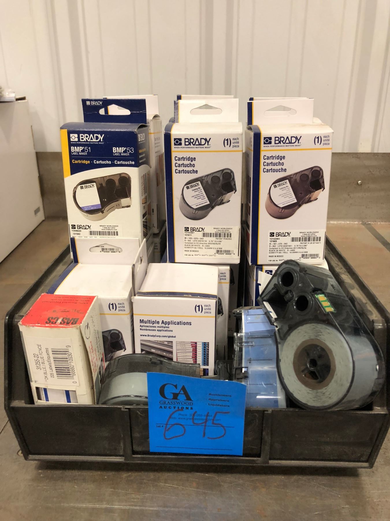 Brady BMP assorted label cartridges