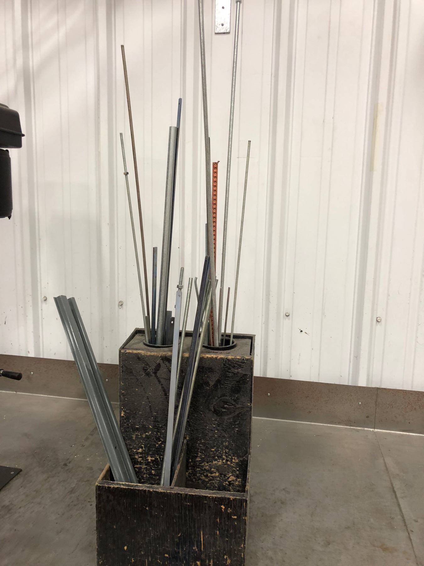 Bin various redi rod and assorted steel