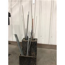 Bin various redi rod and assorted steel