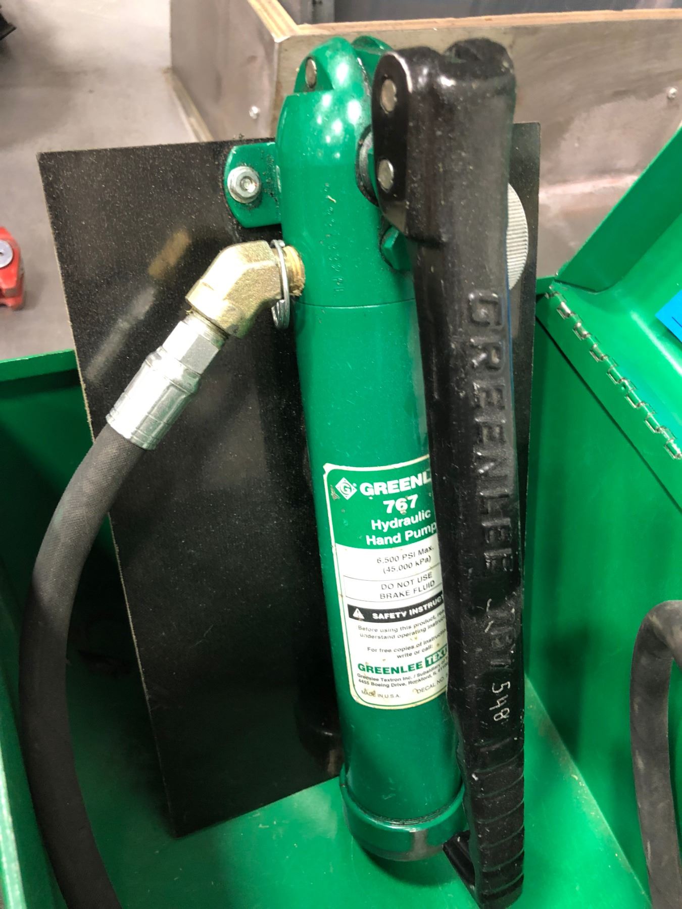 Greenlee 767 hydraulic hand pump cable bender, Greenlee 796 cable ...