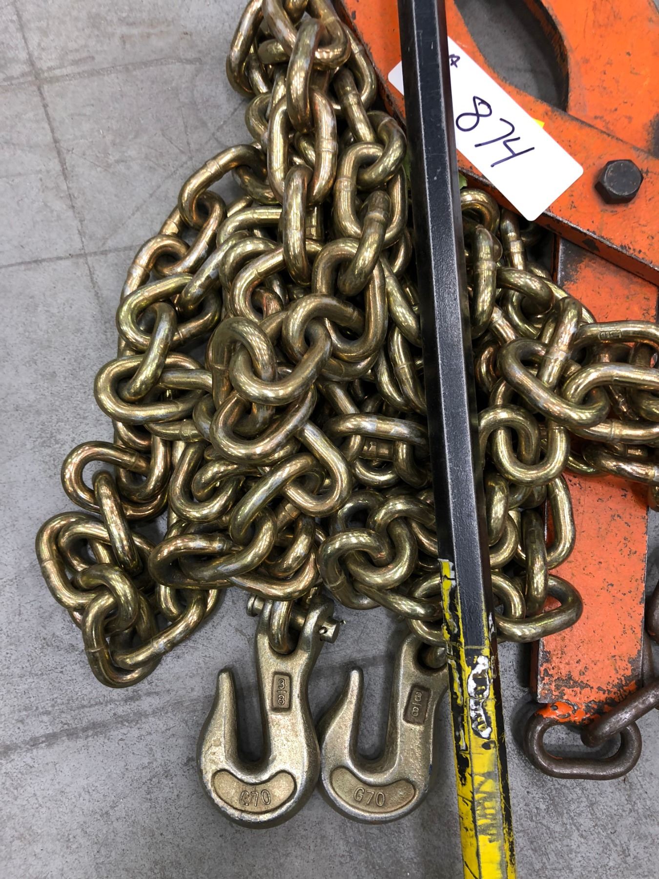 Pallet puller, crow bar & 16' chain