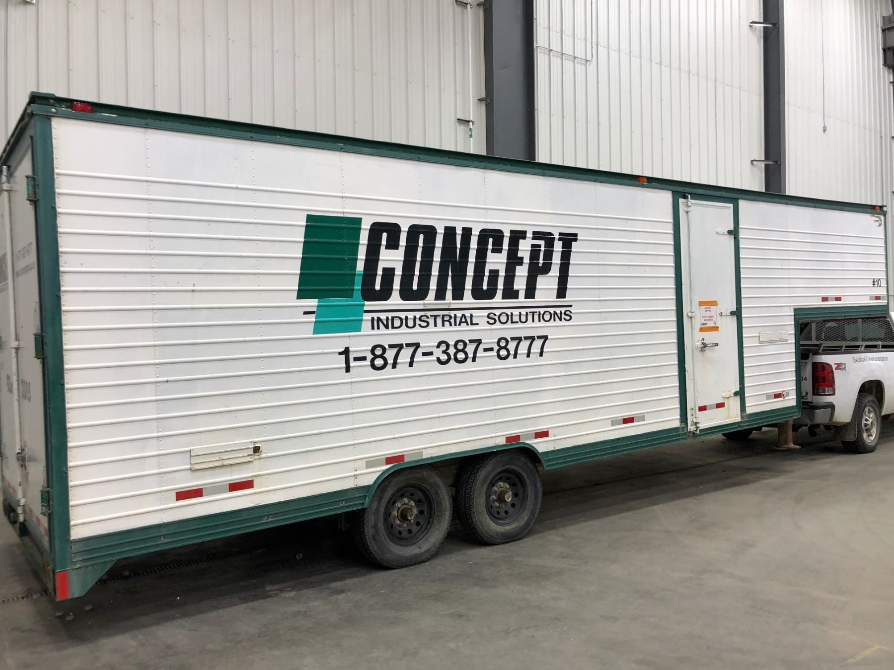 5th Wheel approx 38 ft worksite trailer divided into office and parts ...