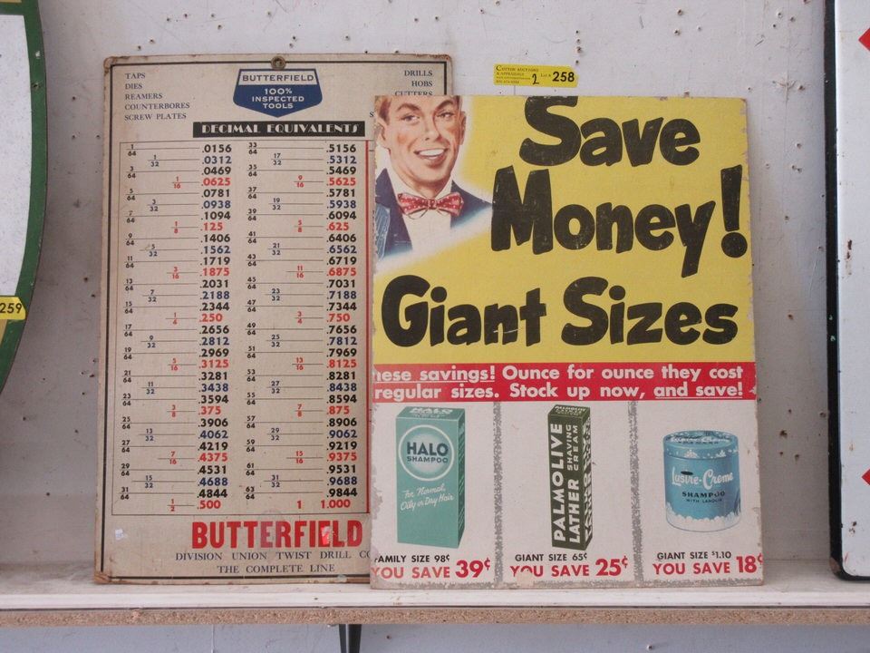 2 Vintage Cardboard Advertising Signs