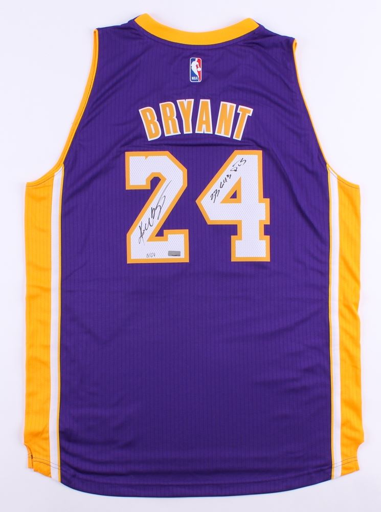 Kobe Bryant Signed LE Lakers Authentic Adidas Jersey Inscribed "33643 ...
