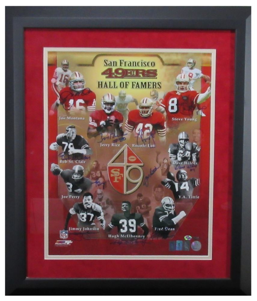 San Francisco 49ers "Hall of Famers" 23x27 Custom Frame Print Signed by ...
