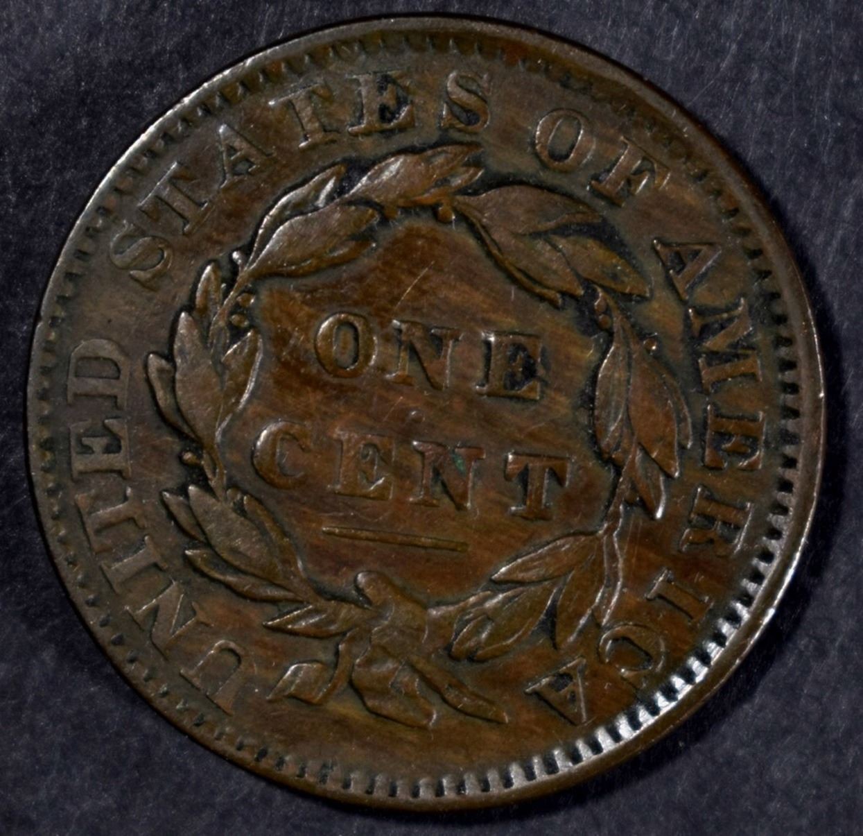 1834 LARGE CENT, XF