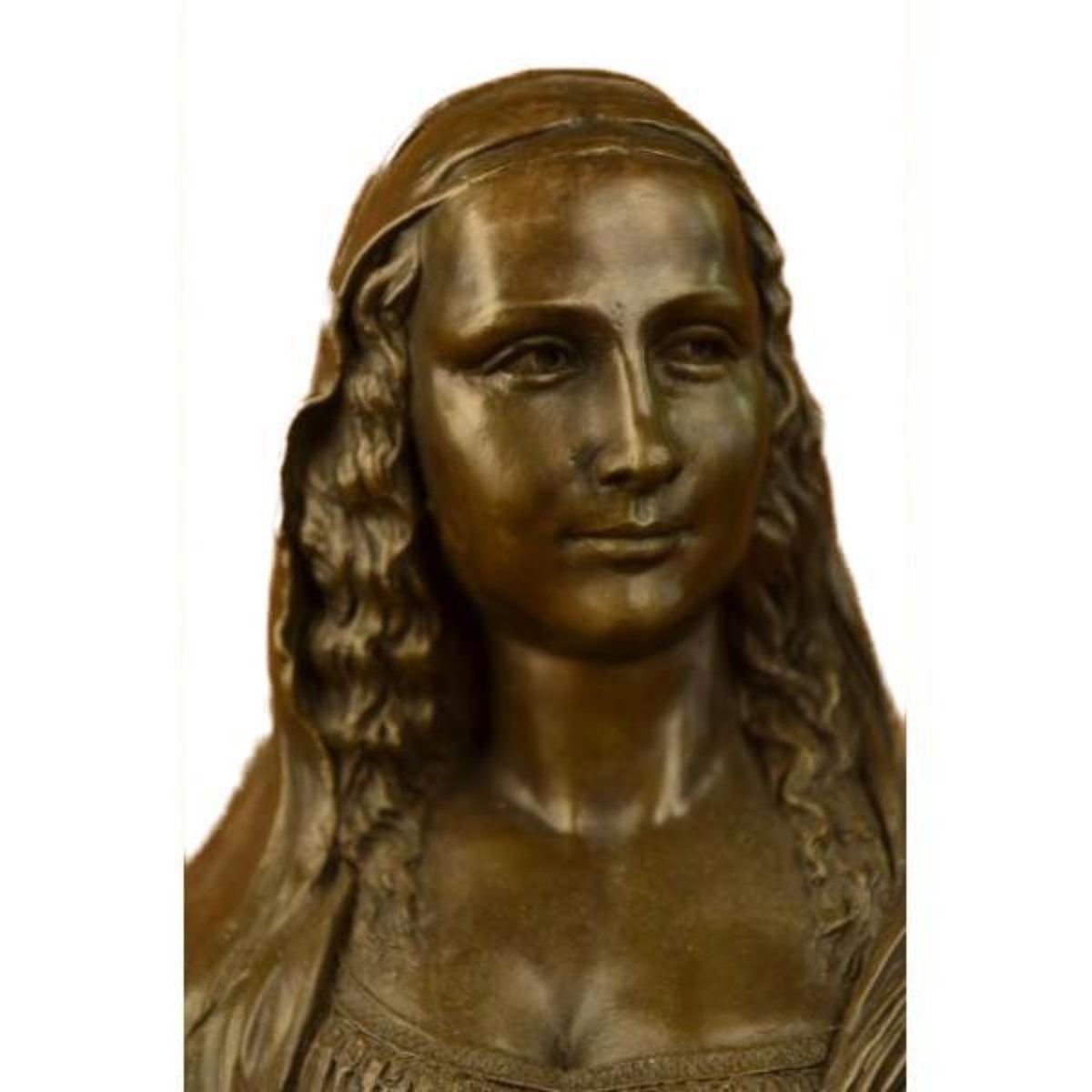 Signed Bronze Statue Art French Mona Lisa Sculpture Art Deco Modern ...