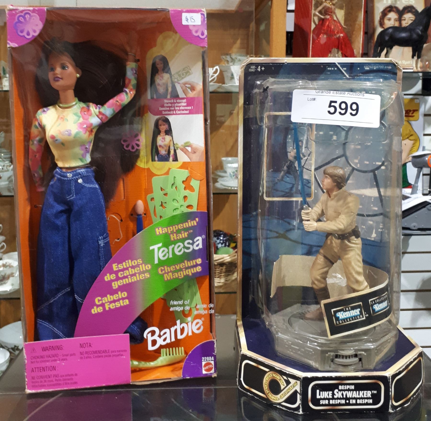 1990'S BARBIE & LUKE SKYWALKER FIGURINE IN BOX