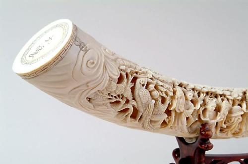 Carved Chinese Ivory Tusk