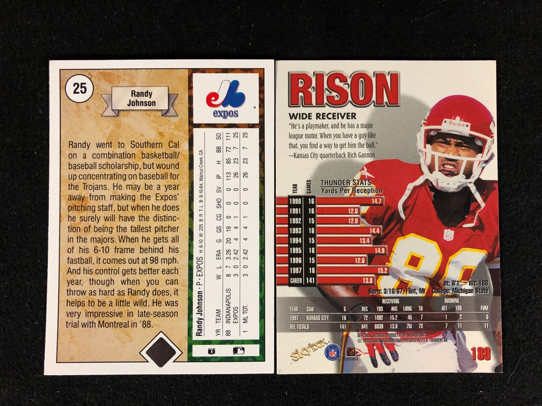 STAR ROOKIE CARD LOT (NOLAN RYAN/ ANDRE RISON)