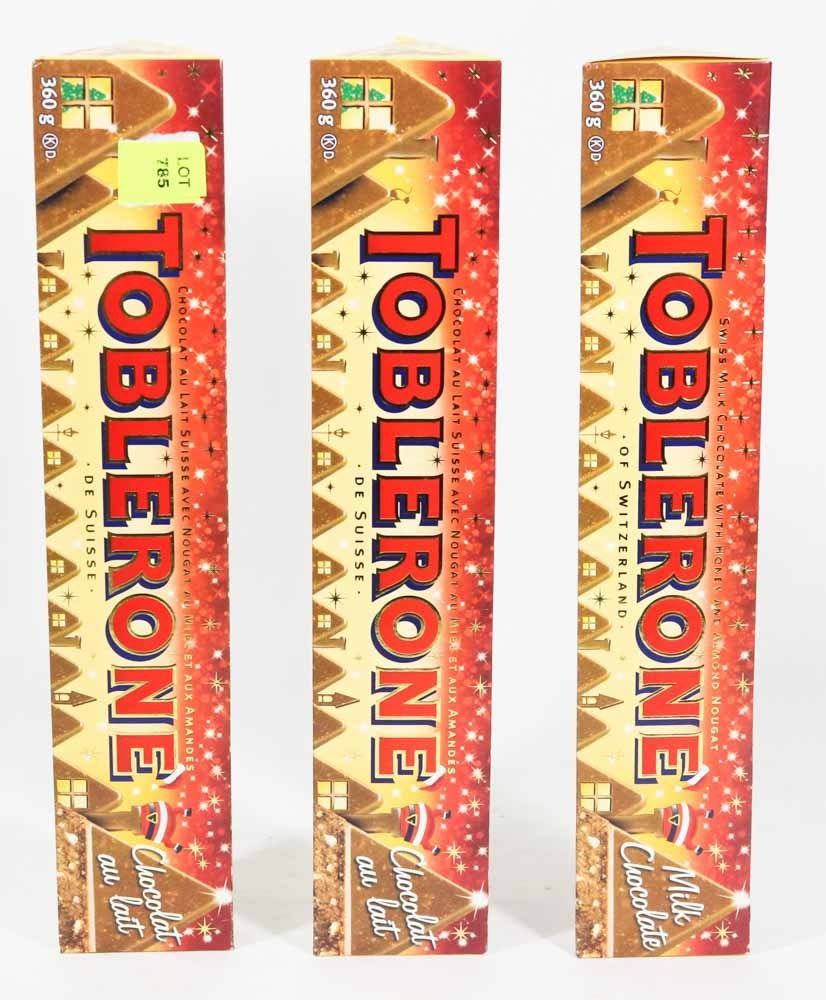 THREE 360 GRAM TOBLERONE CHOCOLATE BARS