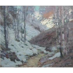 Winter Stream; Harry Britton, RCA, OSA (Canadian, 1878-1958)