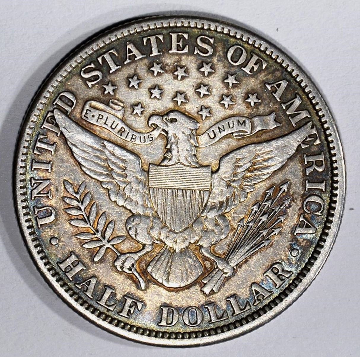 1908 BARBER HALF DOLLAR, CHOICE XF