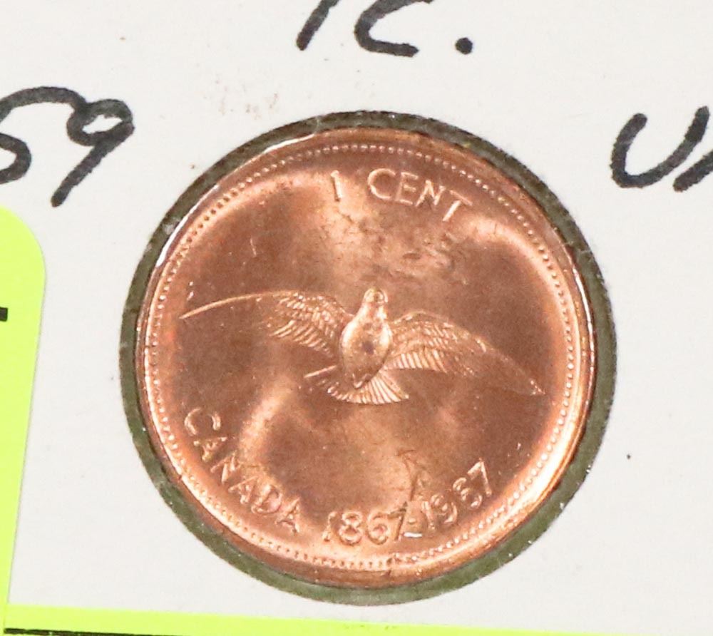 1867-1967 UNC CANADIAN 1 CENT COIN.