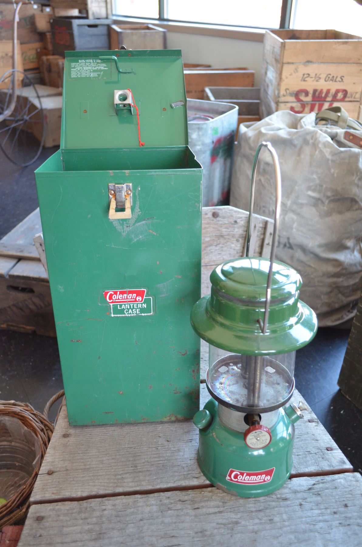 Vintage Coleman Lantern & Metal Case