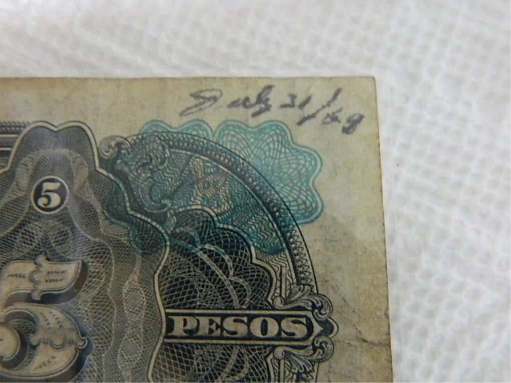 PAPER NOTE - CINCO - 5 PESO - BANCO DE MEXICO - - as-is1963