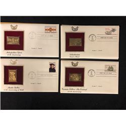 First Day Issue Cover Gold Plated Postage Stamp Lot (U.S.A)