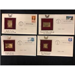 First Day Issue Cover Gold Plated Postage Stamp Lot (U.S.A)