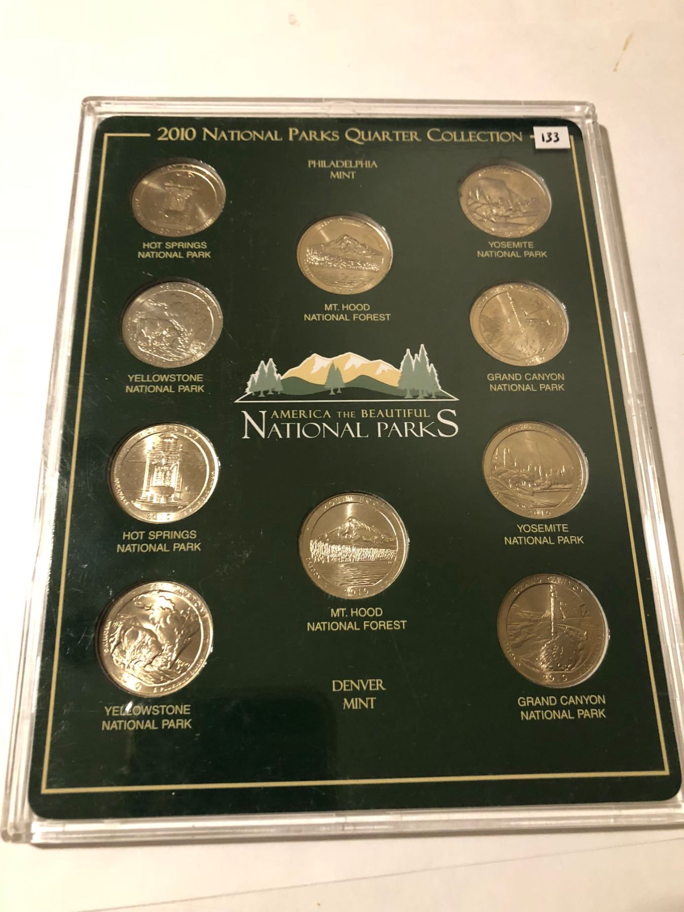 2010 National Parks Quarter Collection in Hard Display Case 10 Total ...