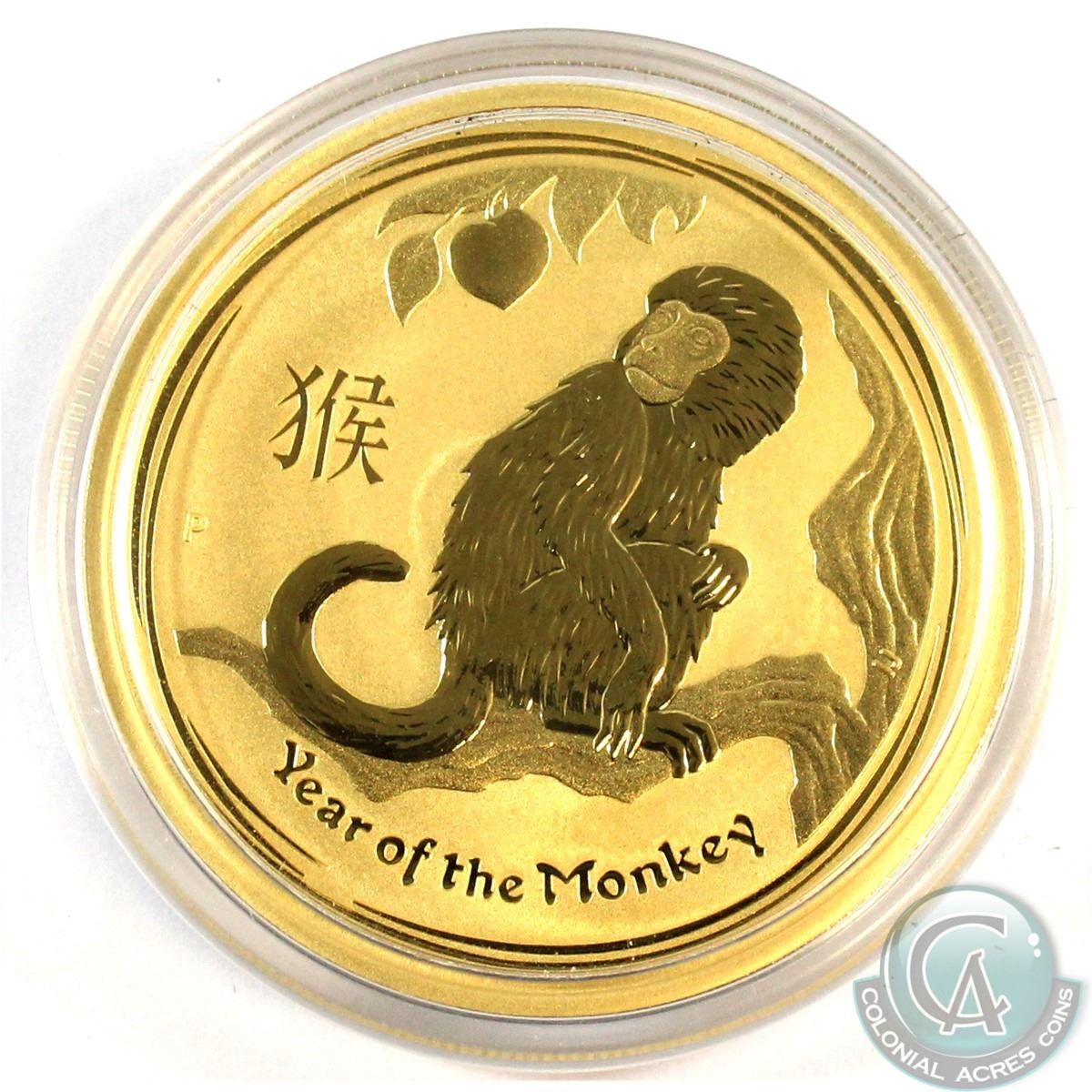 Australia; Perth Mint 2016 1oz Year of the Monkey Pure Gold Coin issued ...