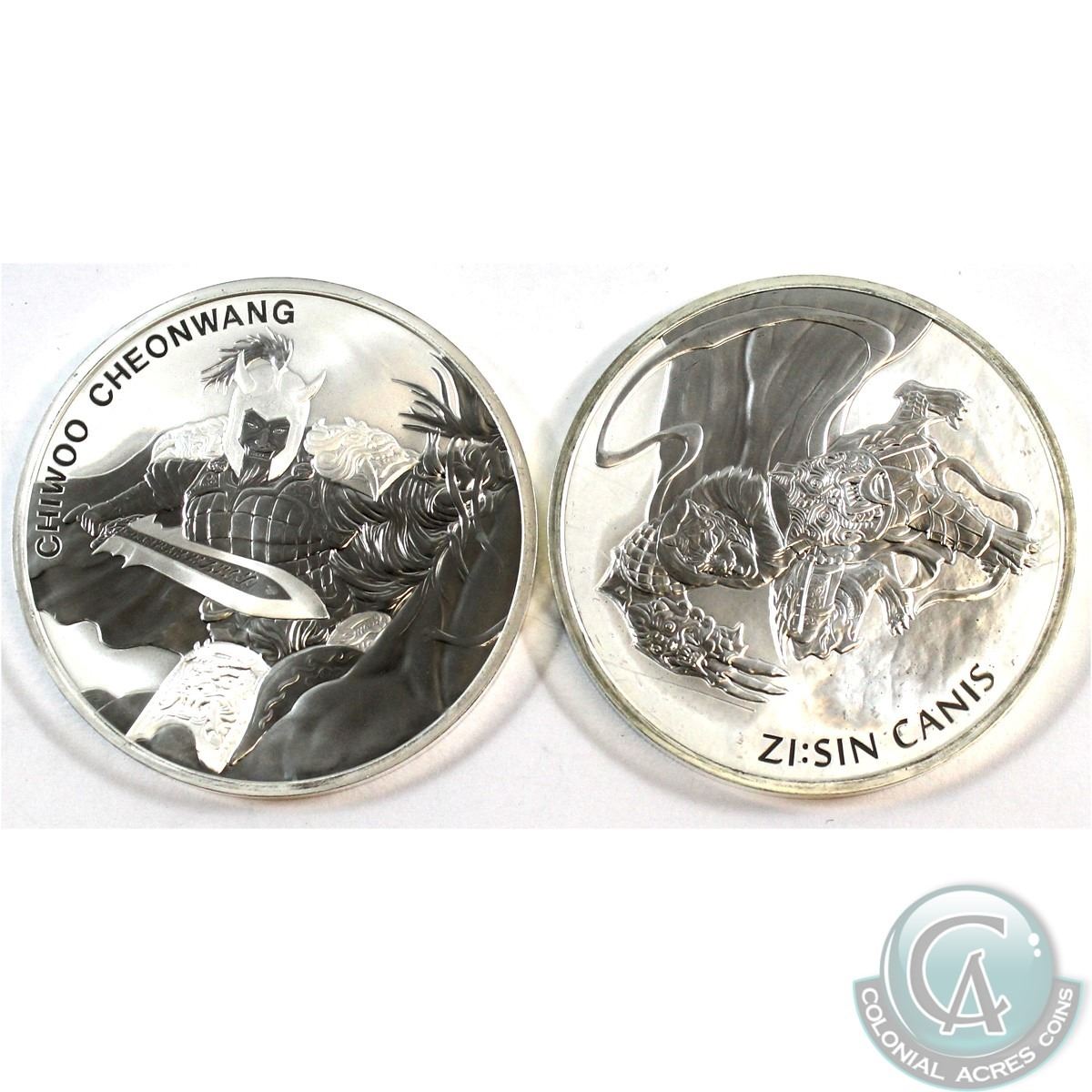 Pair of 2018 Republic of Korea 1oz .999 Fine Silver Coins - Chi woo ...