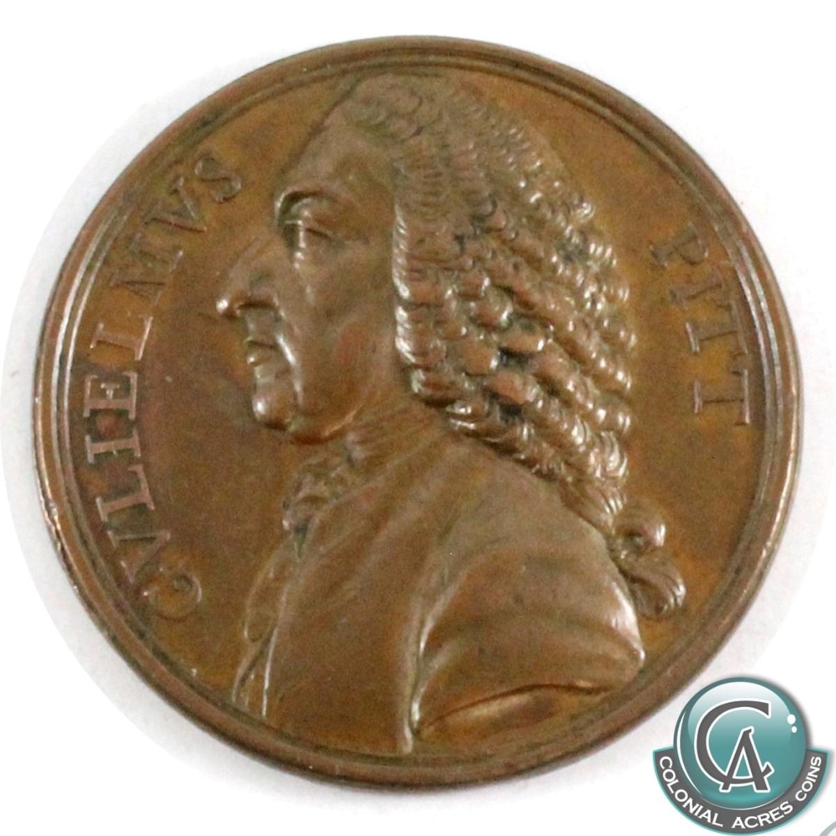 Medals; Repeal of the Stamp Act 1766 William Pitt 40mm in diameter ...