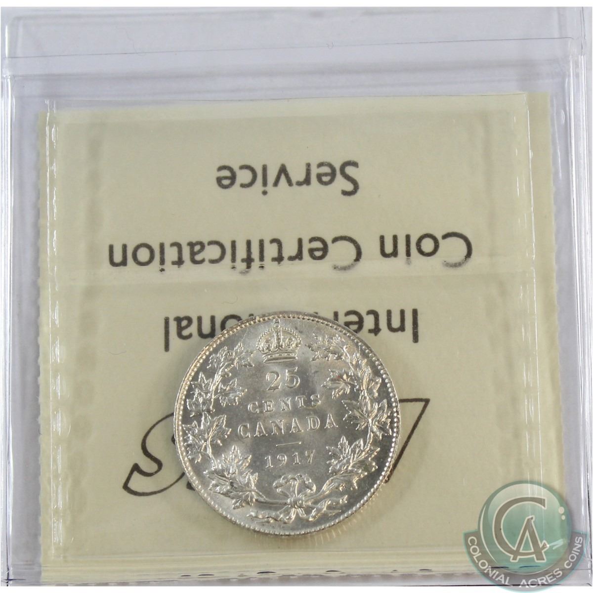25-cent 1917 ICCS Certified MS-63.