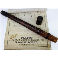 Early wood and leather traveling map case