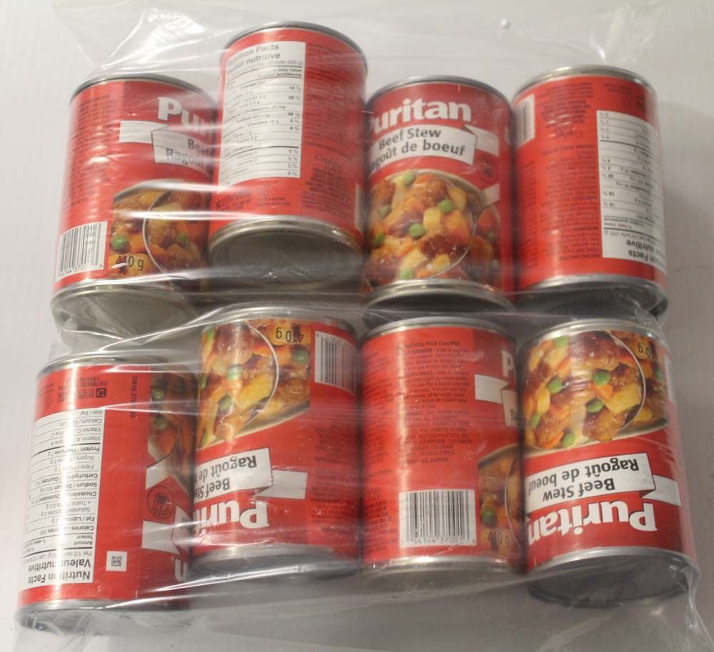 9 CANS OF PURITAN BEEF STEW