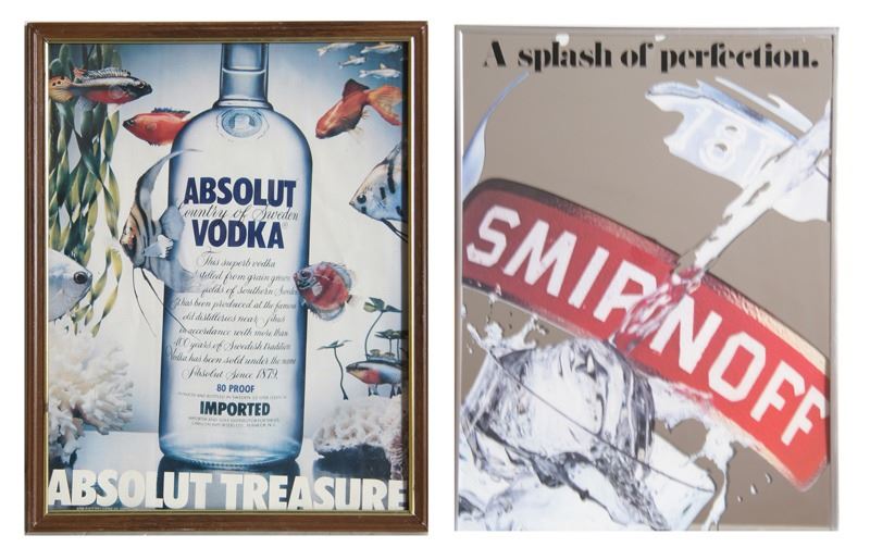 Lot of 2 Vodka Posters, Absolut Vodka, Smirnoff Poster