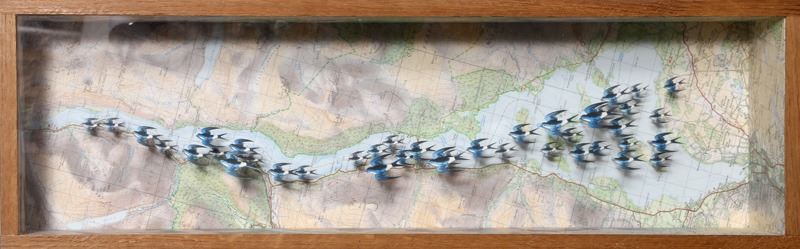 John Dilnot, Over Loch Lomond, Wood Diorama Collage Box with Cutout ...