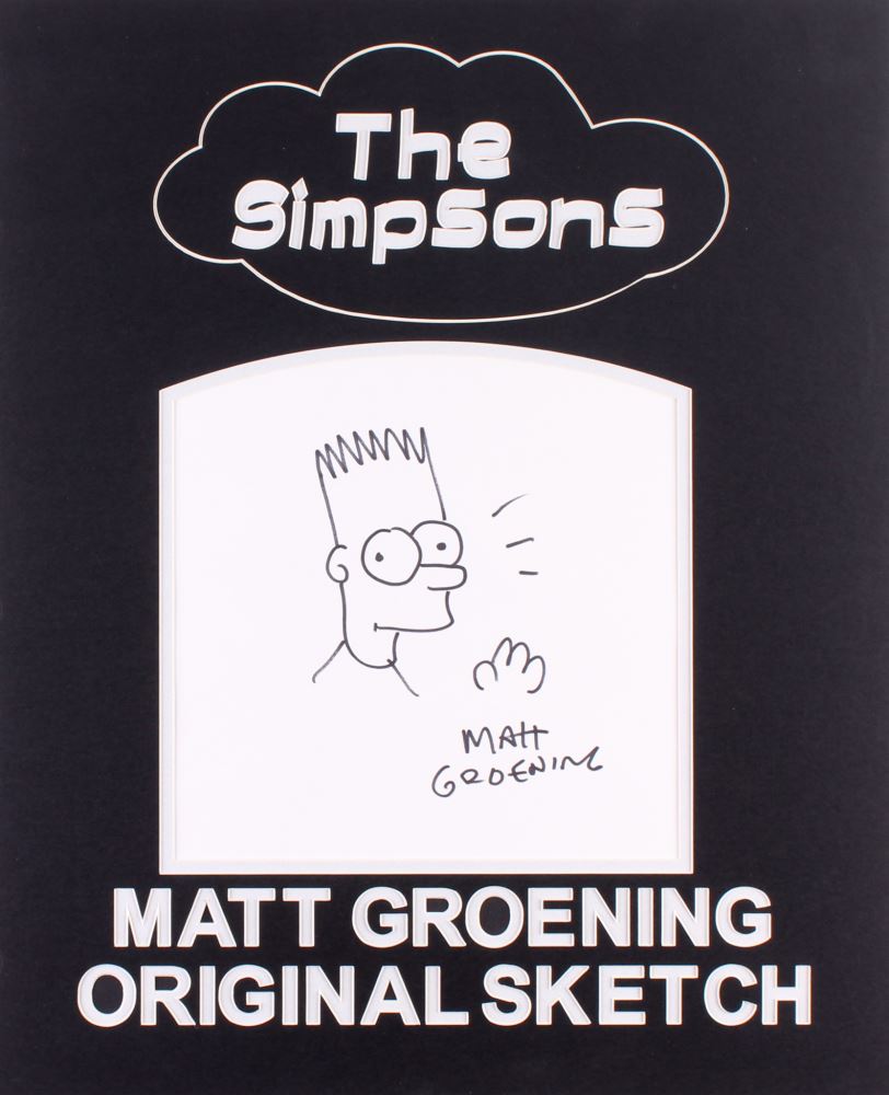 Matt Groening Signed "The Simpsons" 16x20 Custom Framed Original Sketch ...
