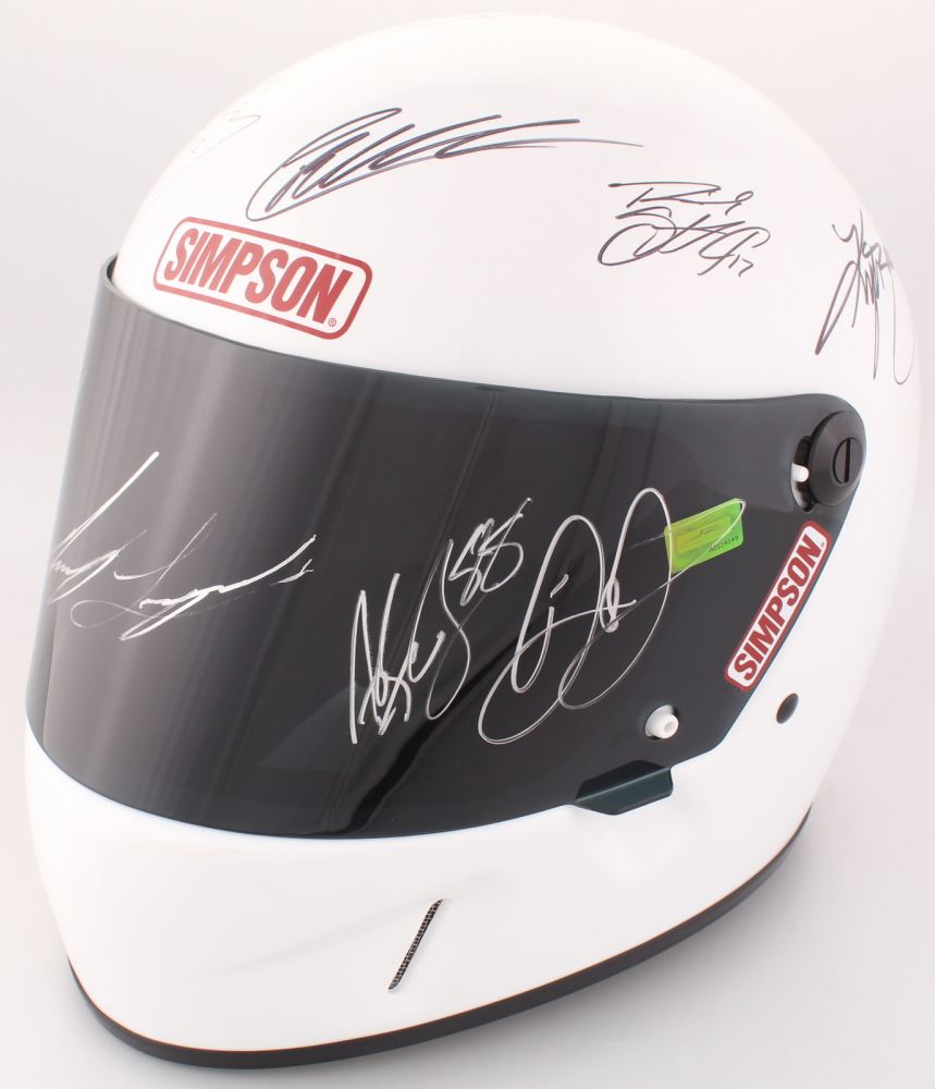 Full-Size Simpson Helmet Signed by (10) NASCAR Superstars with Dale ...