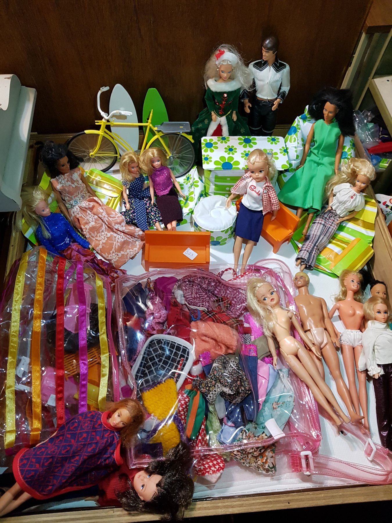 MASSIVE BARBIE LOT, ALL OLDER, ONE FROM 1957, OTHERS 60s, 70s & 80s ...