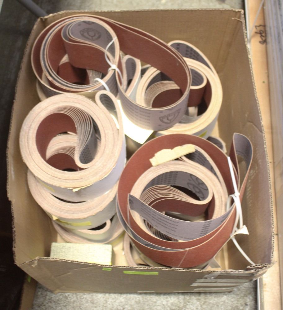 LARGE BOX OF ABRASIVE SANDPAPER STRIPS/COILS