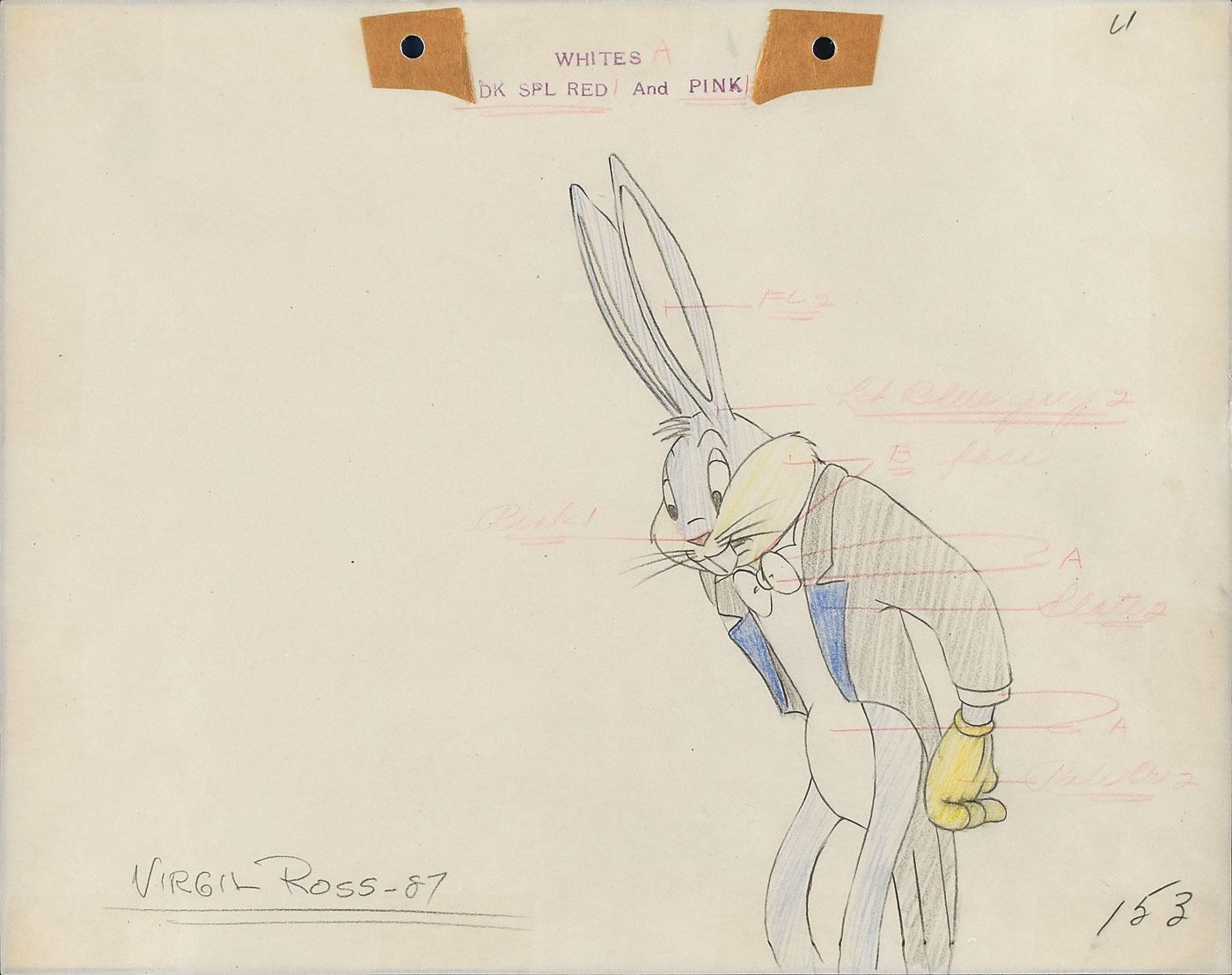 Bugs Bunny production drawing from Rhapsody Rabbit Bugs Bunny production drawing from Rhapsody Rabbit