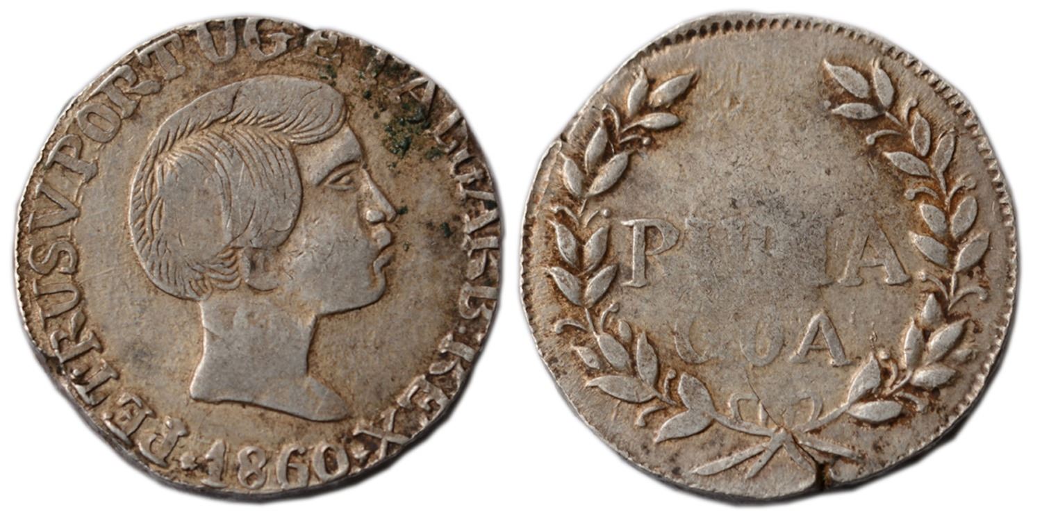 PORTUGUESE INDIA,GOA, D. PEDRO V (1853-1861 AD), AR RUPIA,