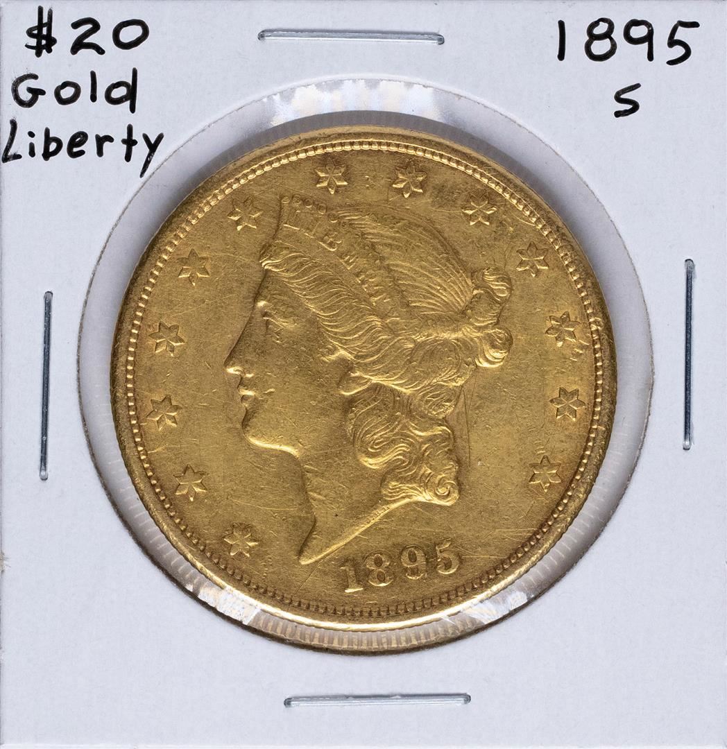 1895-S $20 Liberty Head Double Eagle Gold Coin - BK Auctions