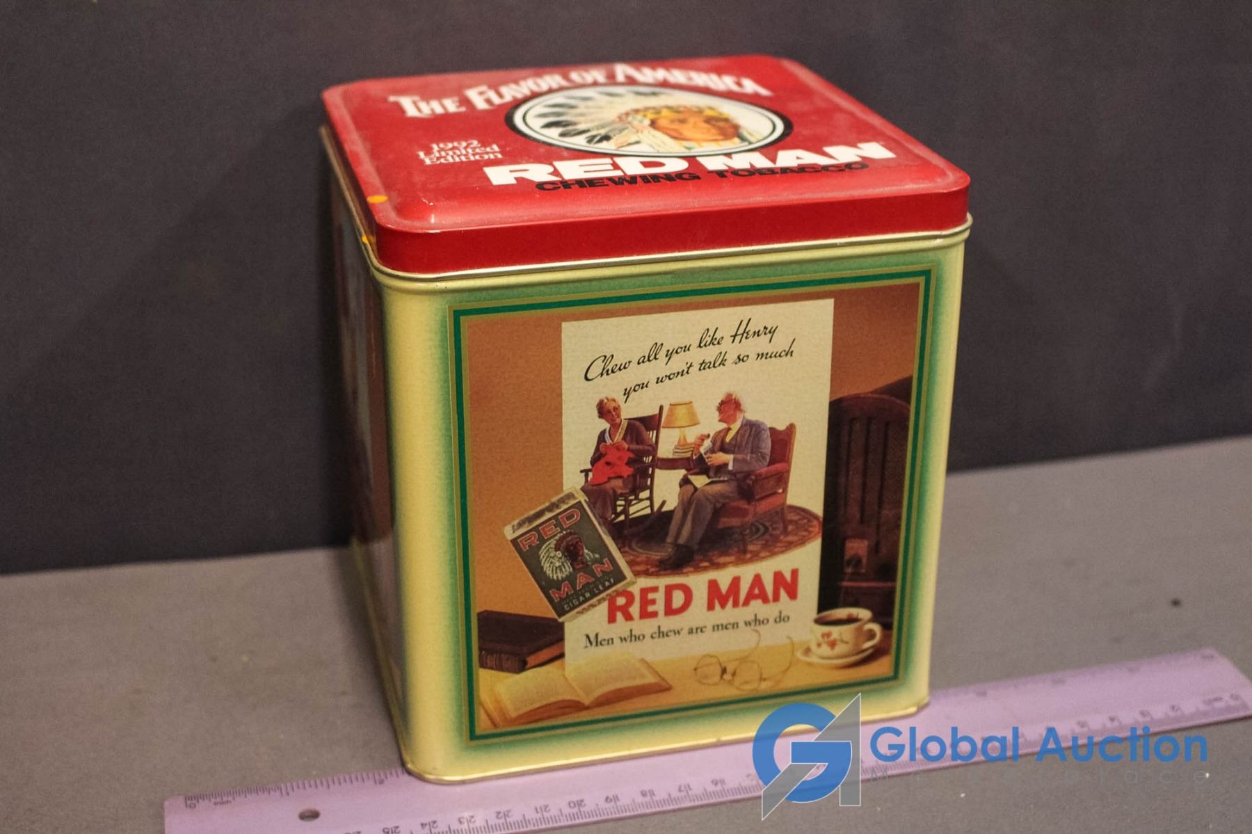 (4) Edgeworth Tobacco Tins, Vintage Tea Tin, Red Man Chewing Tobacco
